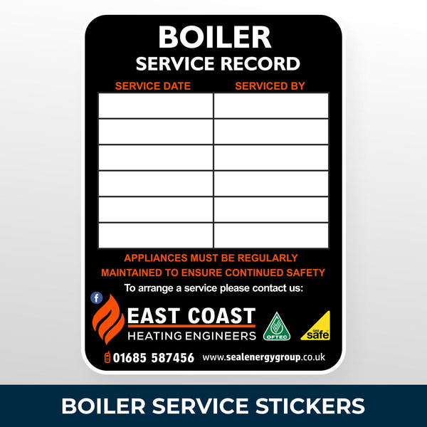 Appliance Service Stickers for Plumbers & Heating Boiler Engineers ...