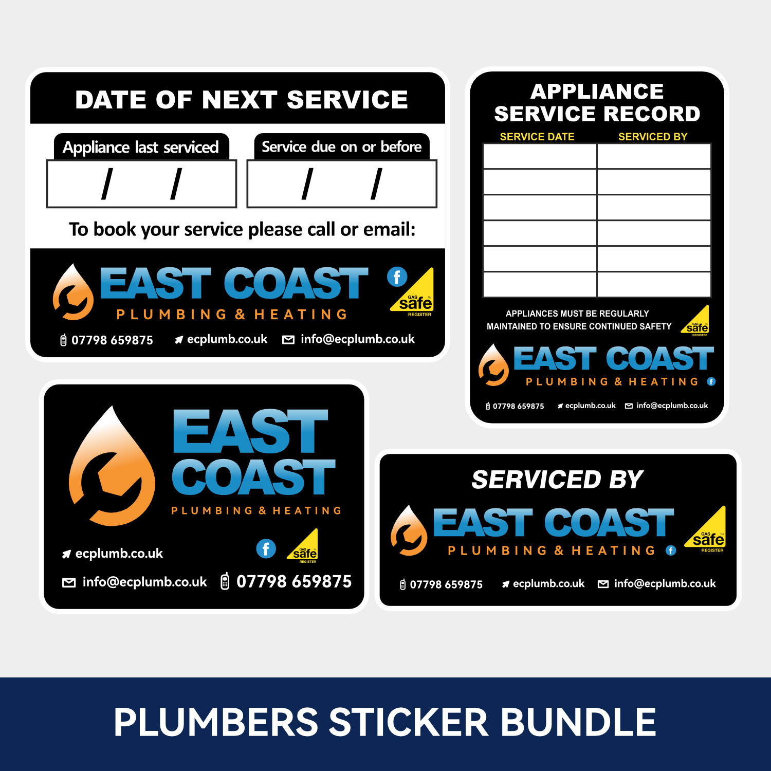 Custom Plumber Mixed Stickers Set | Waterproof & Durable Service Labels ...