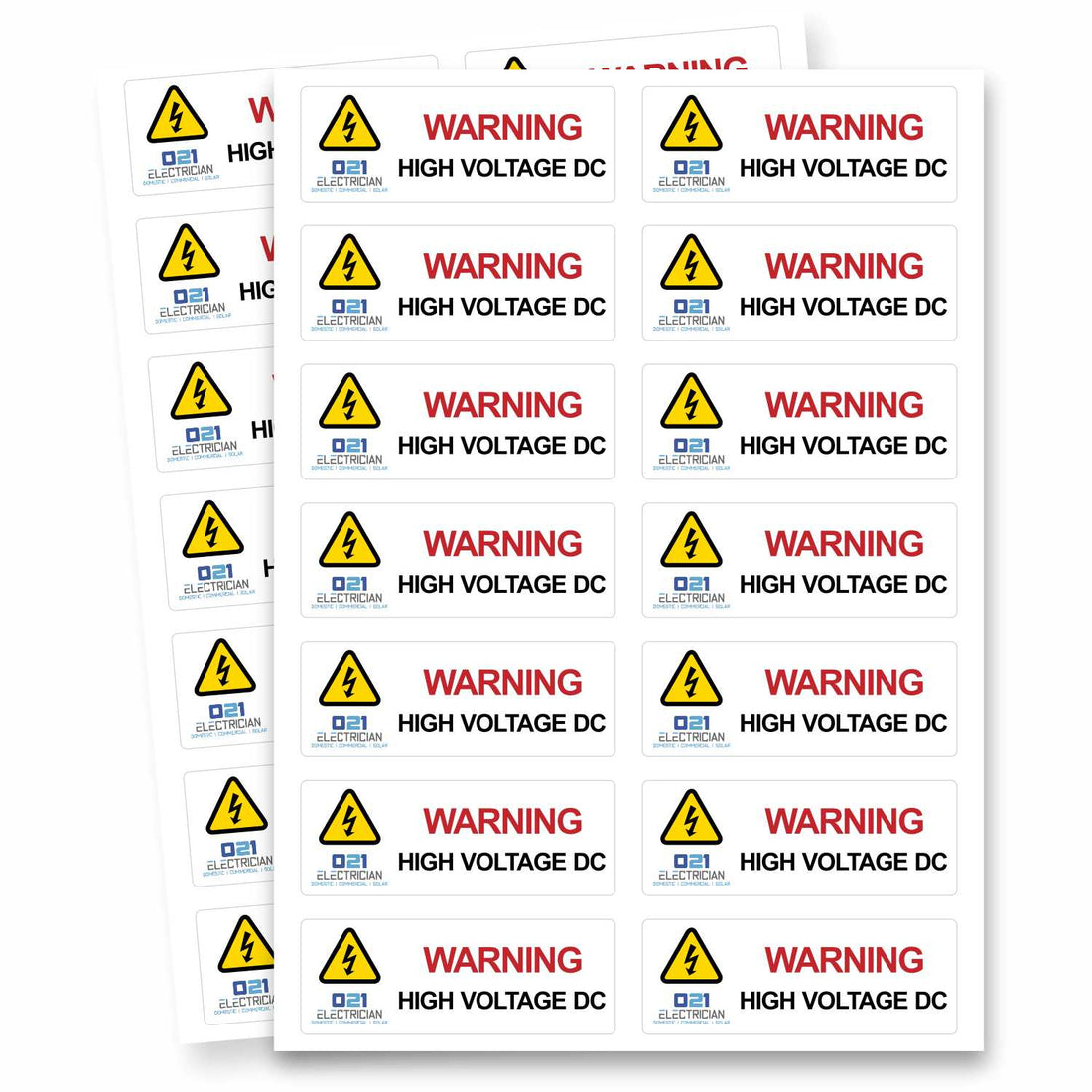 Warning High Voltage DC Labels | Custom Printed Safety Stickers UK ...