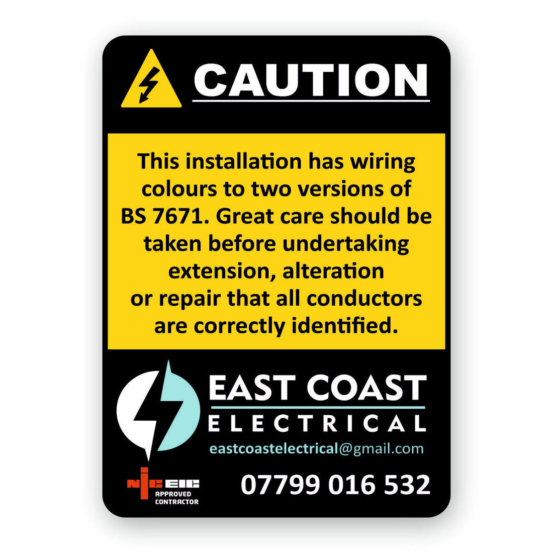 2 Wire Stickers BS7671 – Storefront Graphics