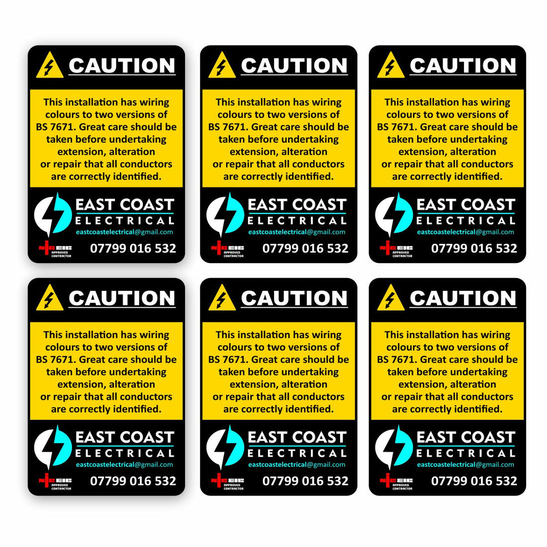 2 Wire Stickers BS7671 – Storefront Graphics