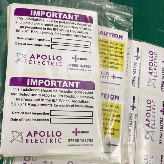 Electrician Stickers Bundle #2, Custom Printed Electrical Label Packs ...